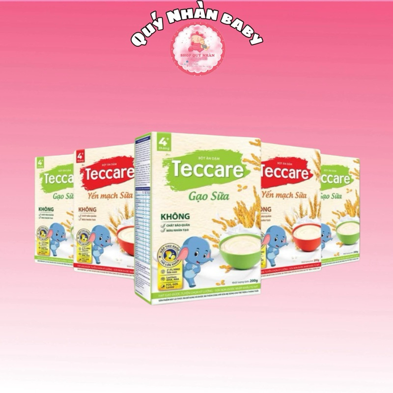 Bột ăn dặm dành cho bé 4 tháng Teccare yến mạch, gạo sữa ( hộp 200g ) | Shopee Việt Nam