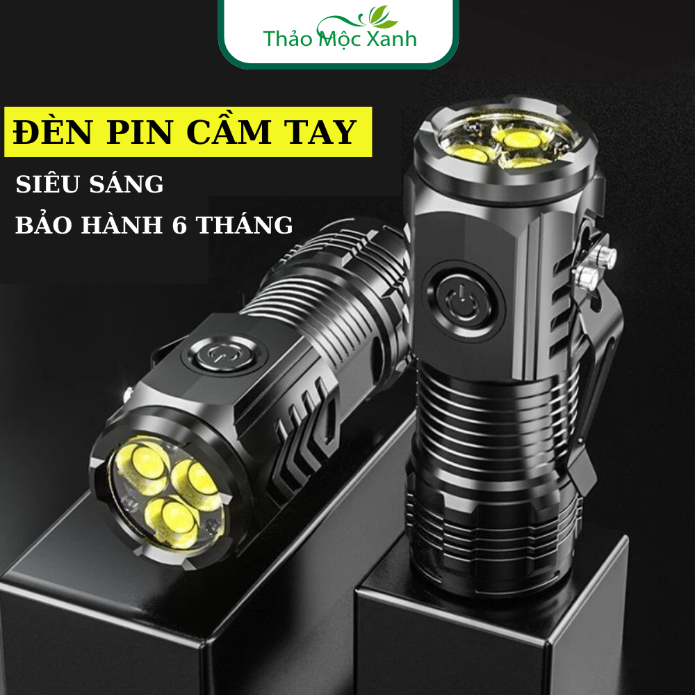 Đèn pin cầm tay mini siêu sáng chiếu xa, pin trâu, đèn pin mini cầm tay ...