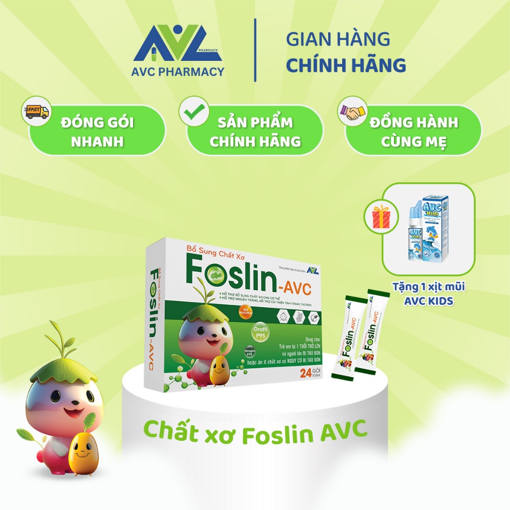 Chất xơ hòa tan Foslin - Hỗ trợ tiêu hóa, giảm táo bón, nhuận tràng cho ...