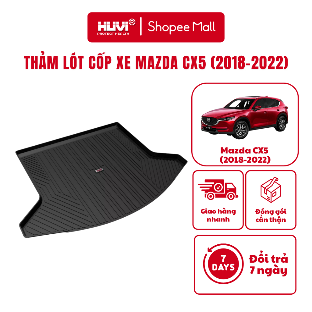 Thảm lót cốp xe Mazda CX5 (2018-2022) nhựa TPE đúc 3D chính hãng HUVI Việt Nam | Shopee Việt Nam