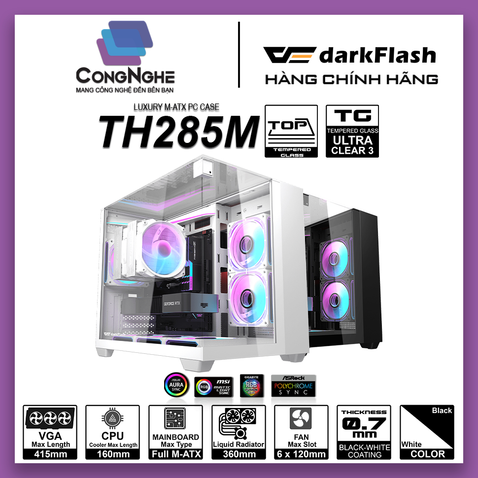 VỎ CASE MÁY TÍNH DARKFLASH TH285M (Full M-ATX) | Shopee Việt Nam