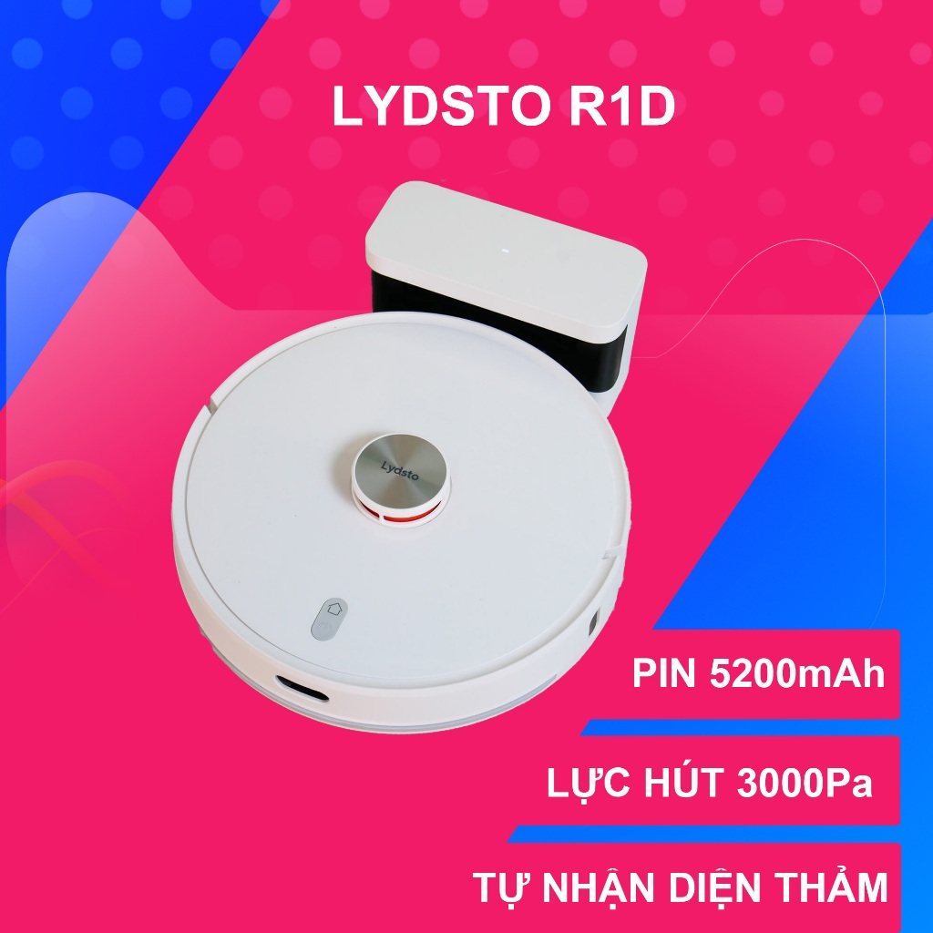 Robot hút bụi lau nhà Lydsto R1D có cảm biến Lidar, tự động sạc pin, nhận diện thảm | Shopee ...