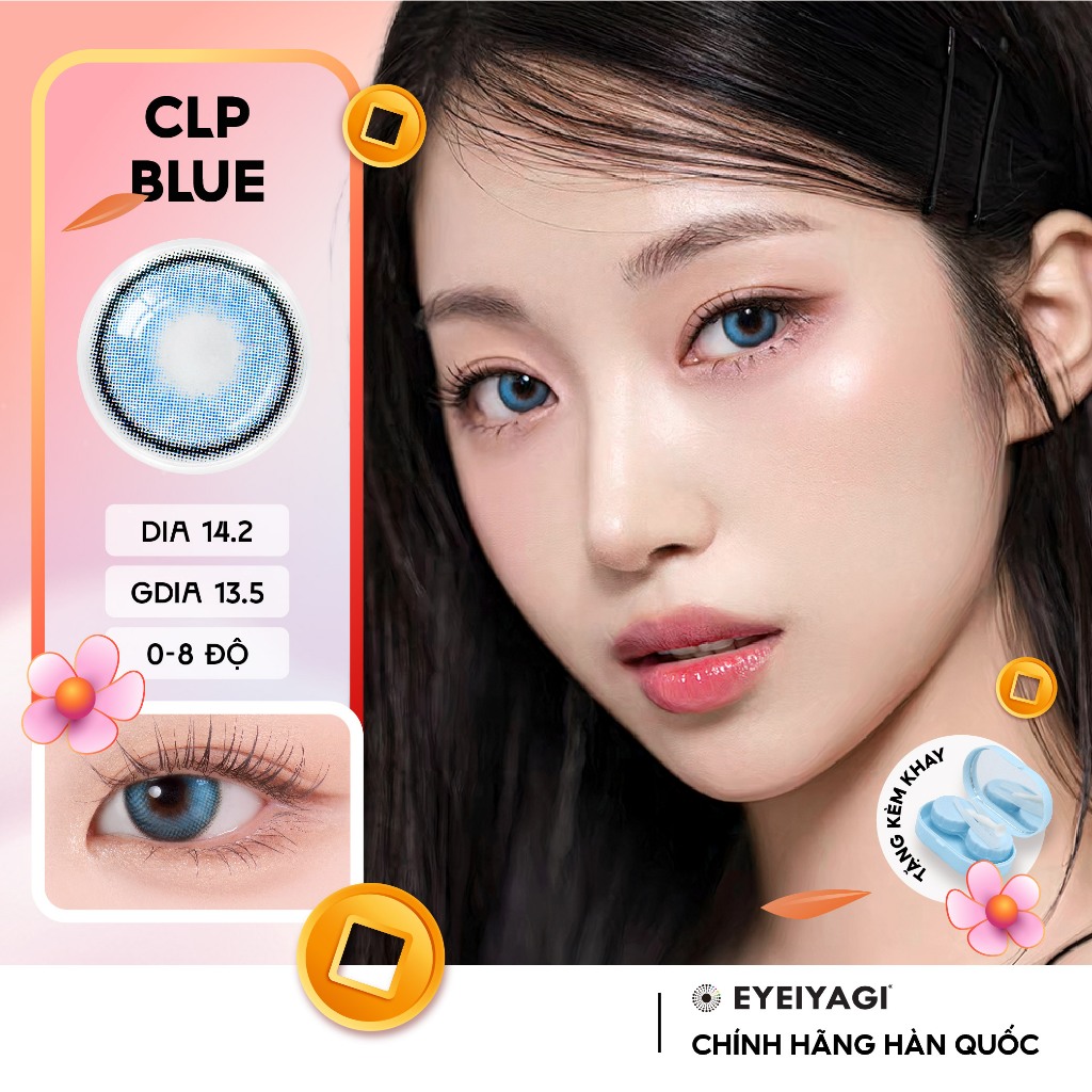 Kính áp tròng EYEIYAGI lens xanh đại dương Colorpop Blue giãn tròng 14 ...