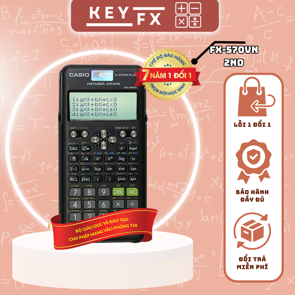 Máy tính Casio FX 570VN Plus New 2nd Edition – 7 Năm Bảo Hành Chính ...