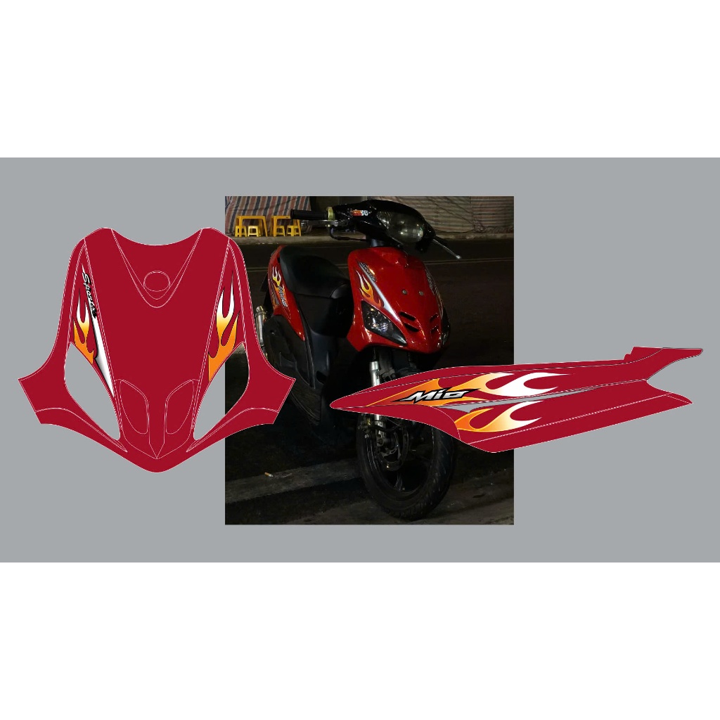 NHÃN DÁN TEM RỜI LỬA VÀNG CHỮ BẠC CHO XE MIO DECAL 3 LỚP CHỐNG NƯỚC CAO ...