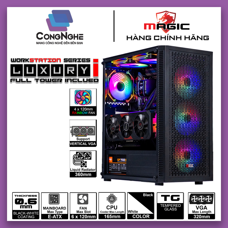 CASE MAGIC LUXURY i FULL TOWER SẴN 4FAN (E-ATX) | Shopee Việt Nam