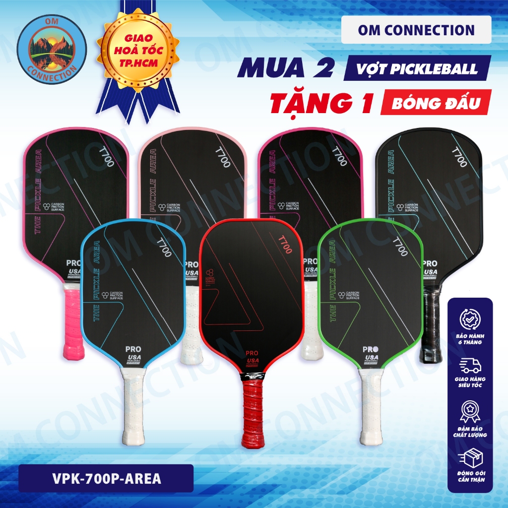 (H.Tốc HCM) Vợt Pickleball T700 Pro mặt vợt dán / phủ carbon siêu nhẹ nhám bám bóng - OM ...