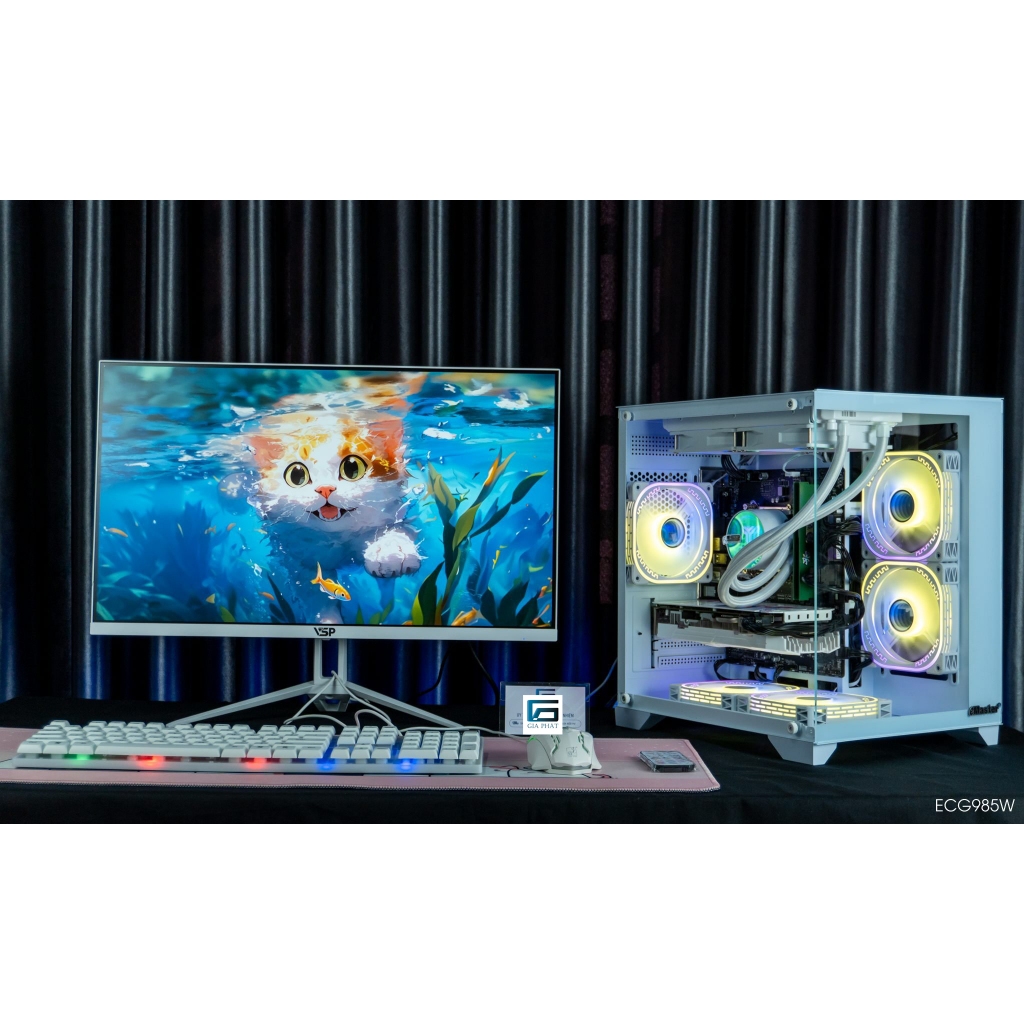 Máy PC Gaming Bể Cá i5 10400F / RTX 3050 6G Chiến Game Liên Minh Liên ...
