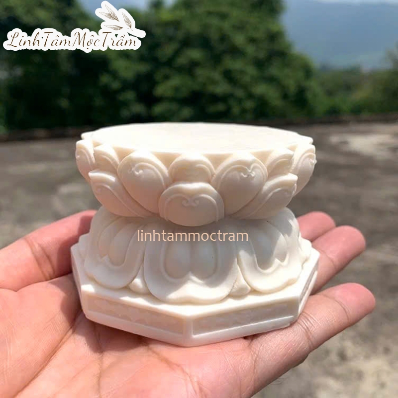 Đế Tòa Sen Trắng 2 Tầng Đặt Tượng Phật Đài Hoa Sen Decor Trang Trí Đôn ...