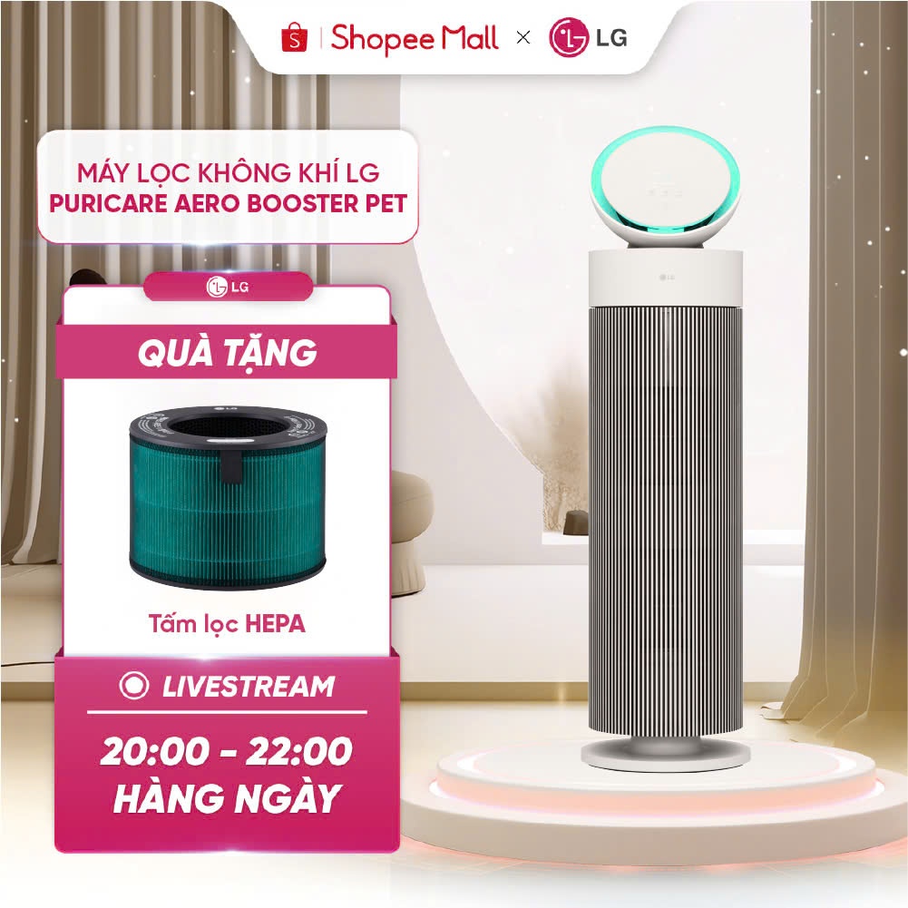 Máy lọc không khí LG PuriCare Aero Booster Pet AS55GGSY0.ABAE - Bảo hành Chính Hãng 12 tháng ...