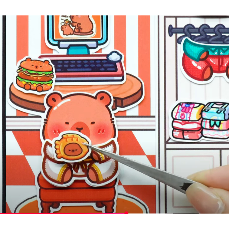 Ngôi nhà của Mini Capy, candyhome paper, học liệu bóc dán, toca poca ...