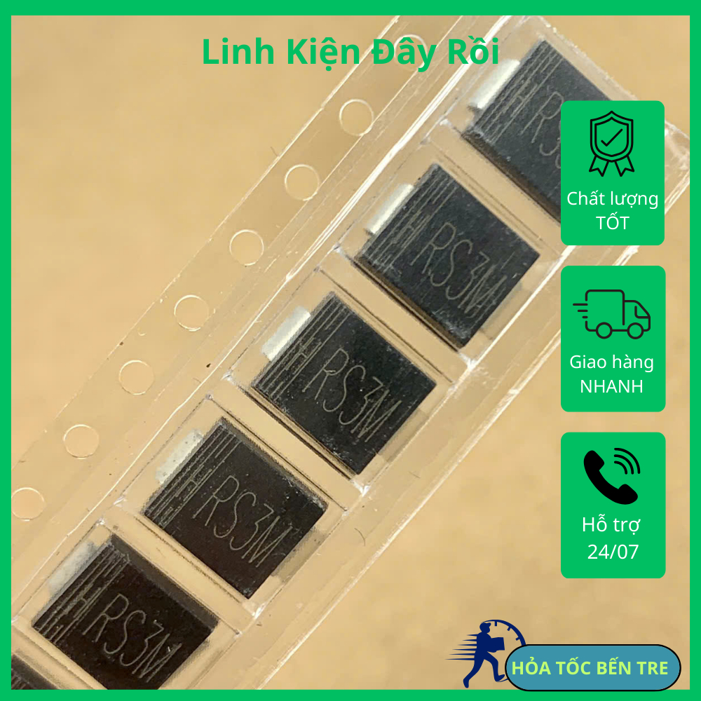 10 cái RS3M DO-214AB diode hồi phục nhanh SMD 1000V 3A | Shopee Việt Nam