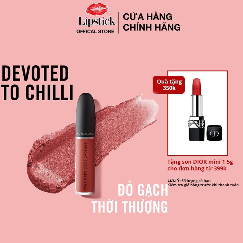 Son kem lì MAC Powder Kiss 997 Over The Taupe 5ml, son MAC chính hãng ...