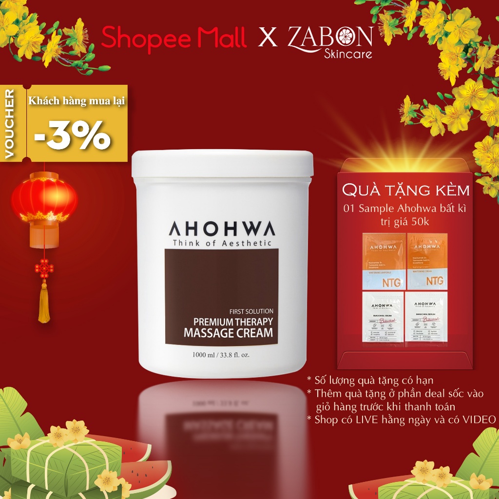 Kem Massage Body Ahohwa Premium Therapy Massage Cream 1000ml - Dưỡng Ẩm ...