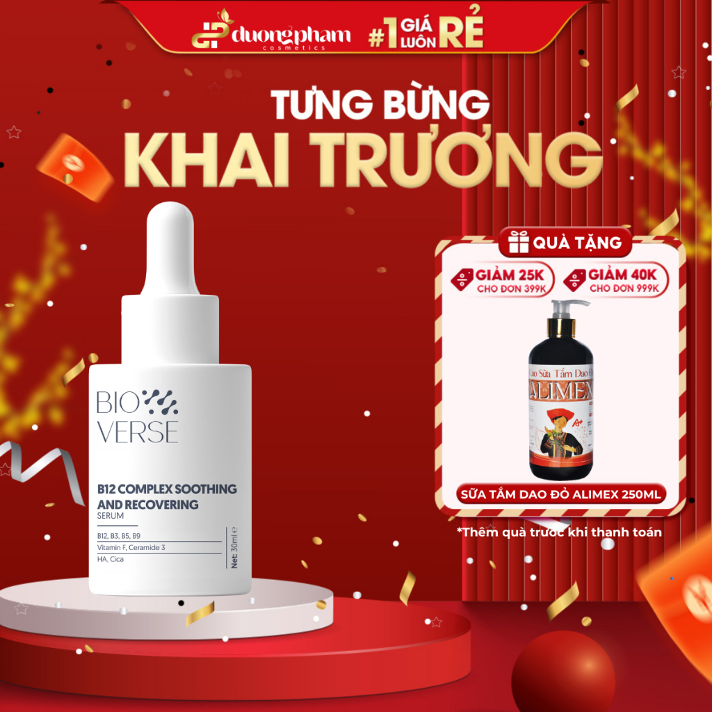 Serum B12 Làm dịu kích ứng & Phục hồi giảm đỏ Bioverse B12 Complex ...