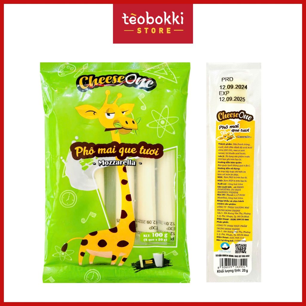 [SHIP HCM] Phô mai que tươi mozzarella Cheese One 20g, 100g | Shopee ...