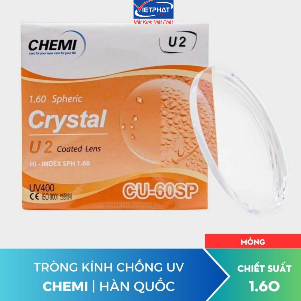 Tròng kính CHEMI U2 1.60 SP UV400 chính hãng Hàn Quốc | Shopee Việt Nam
