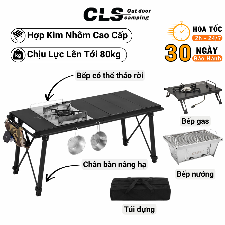 Bàn Camping Gấp Gọn Hợp Kim Nhôm Cao Cấp Chính Hãng CLS, Bàn Bếp IGT Cắm Trại Di Động Chịu Lực ...