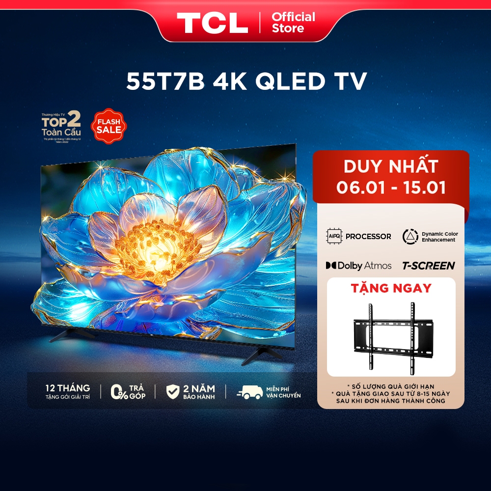 Google Tivi TCL QLED 4K 120Hz 55 Inch T7B | Shopee Việt Nam