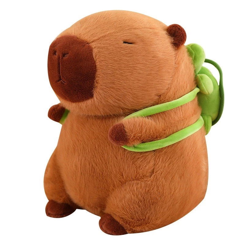 Gấu Bông CAPYBARA, Thú Bông CAPYBARA Đeo Balo Rùa Xanh Size 35 --> 90 cm chảy nước mũi siêu yêu ...