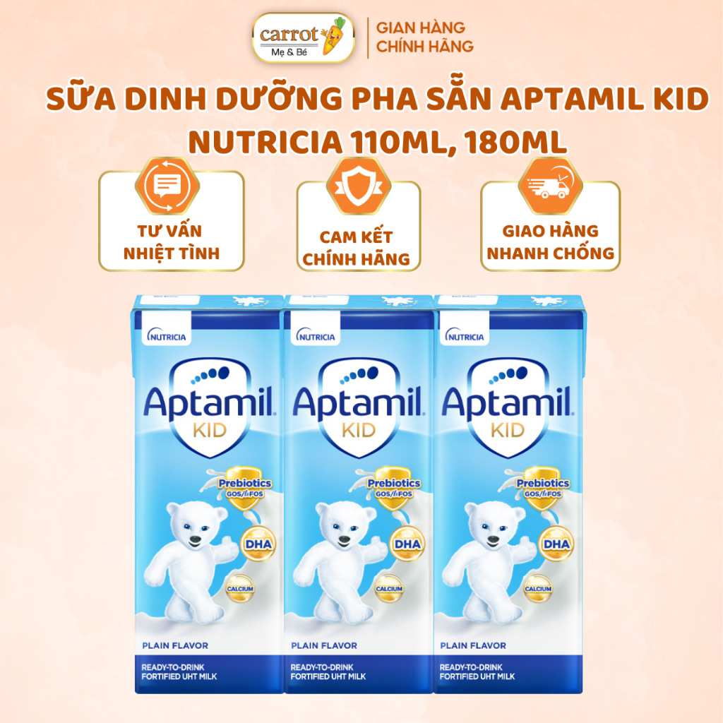 Sữa Dinh Dưỡng Pha Sẵn Aptakid Nutricia, Sữa Công Thức Bổ Sung DHA 110ML, 180ML Lốc 3 Hộp ...