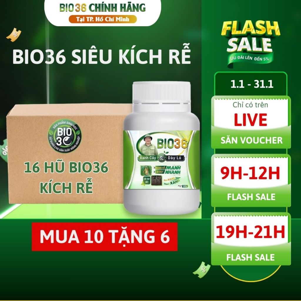 [Bio36 Mua 10 Tặng 6] Bio 36 Kích Rễ Mạnh, Đẩy Đọt Nhanh, Phục Hồi Cây ...