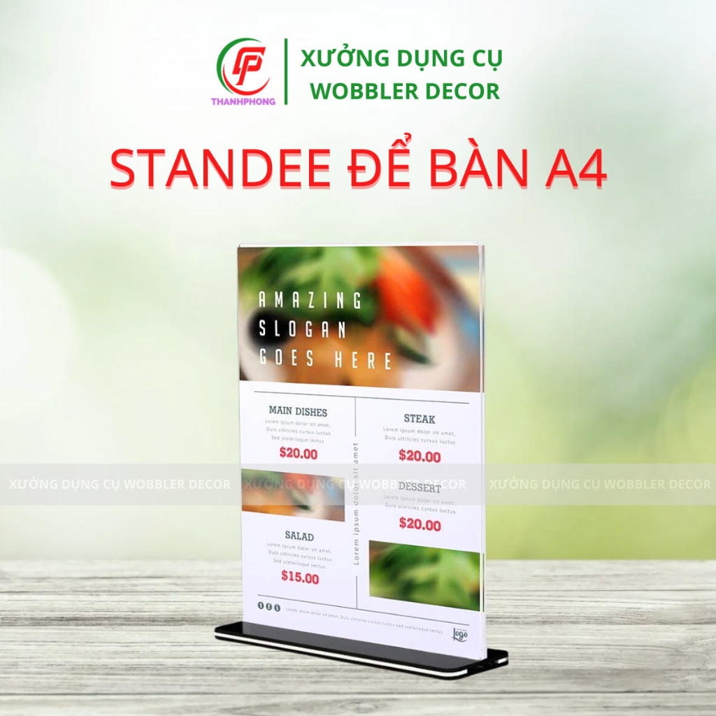 [ STANDEE MICA ĐỂ BÀN ] menu mica a4, mica để bàn a4, standee để bàn ...