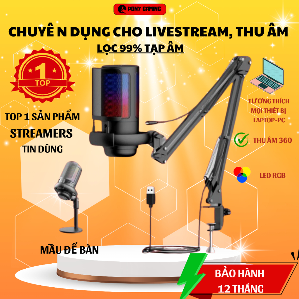 Micro Livestream Thu Âm Chuyên Nghiệp ShouFei ME6S LED RGB, Màng Lọc ...