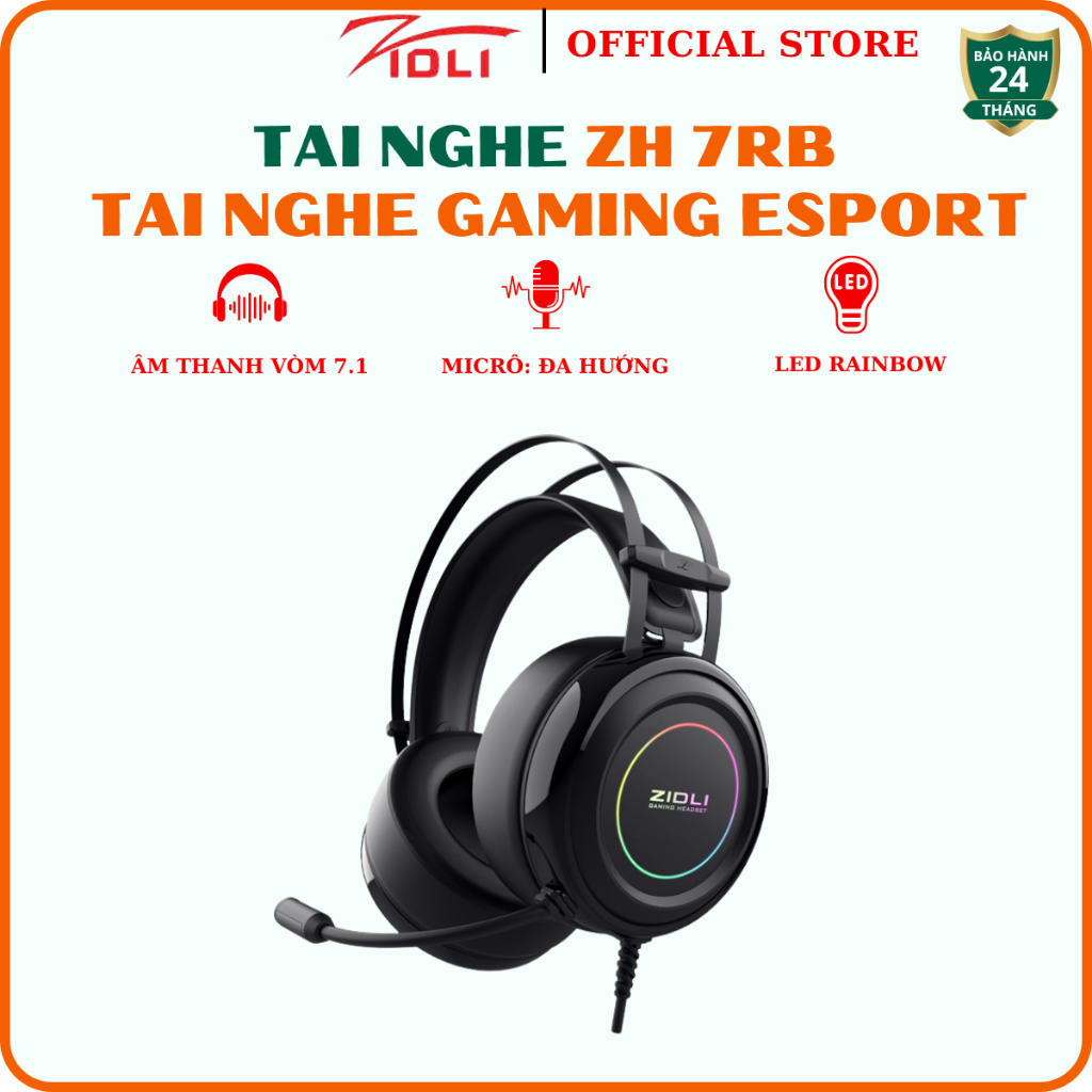 Tai Nghe Gaming Zidli ZH-7RB ( 7.1 USB, LED) - Box - ZCORE - Hàng Chính ...