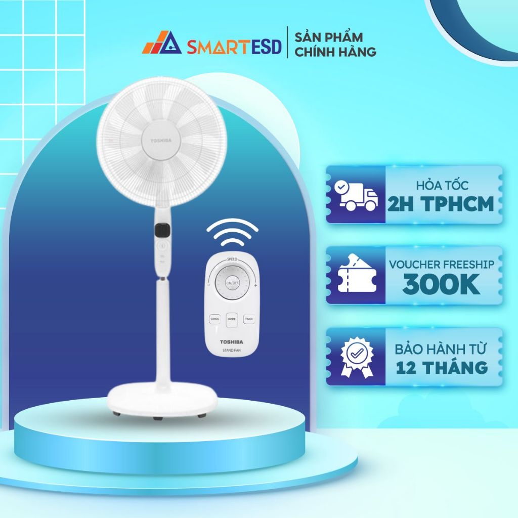 Quạt đứng Toshiba DC INVERTER F-LSD10(W)VN Trắng và F-LSD10(H)VN Xám - Hàng chính hãng [HOẢ TỐC ...