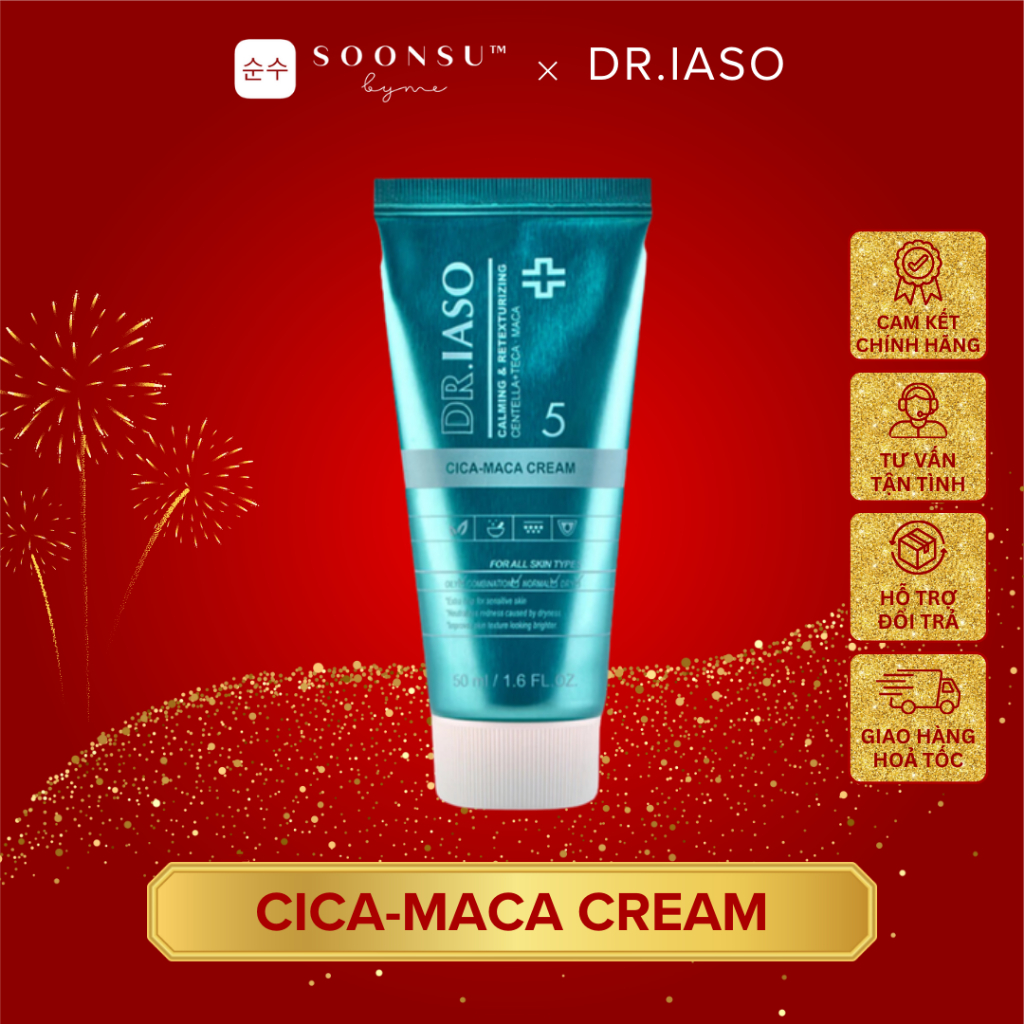 D34 Kem dưỡng ẩm và phục hồi tái tạo da Dr IASO Cica Maca Cream 50ml DR ...