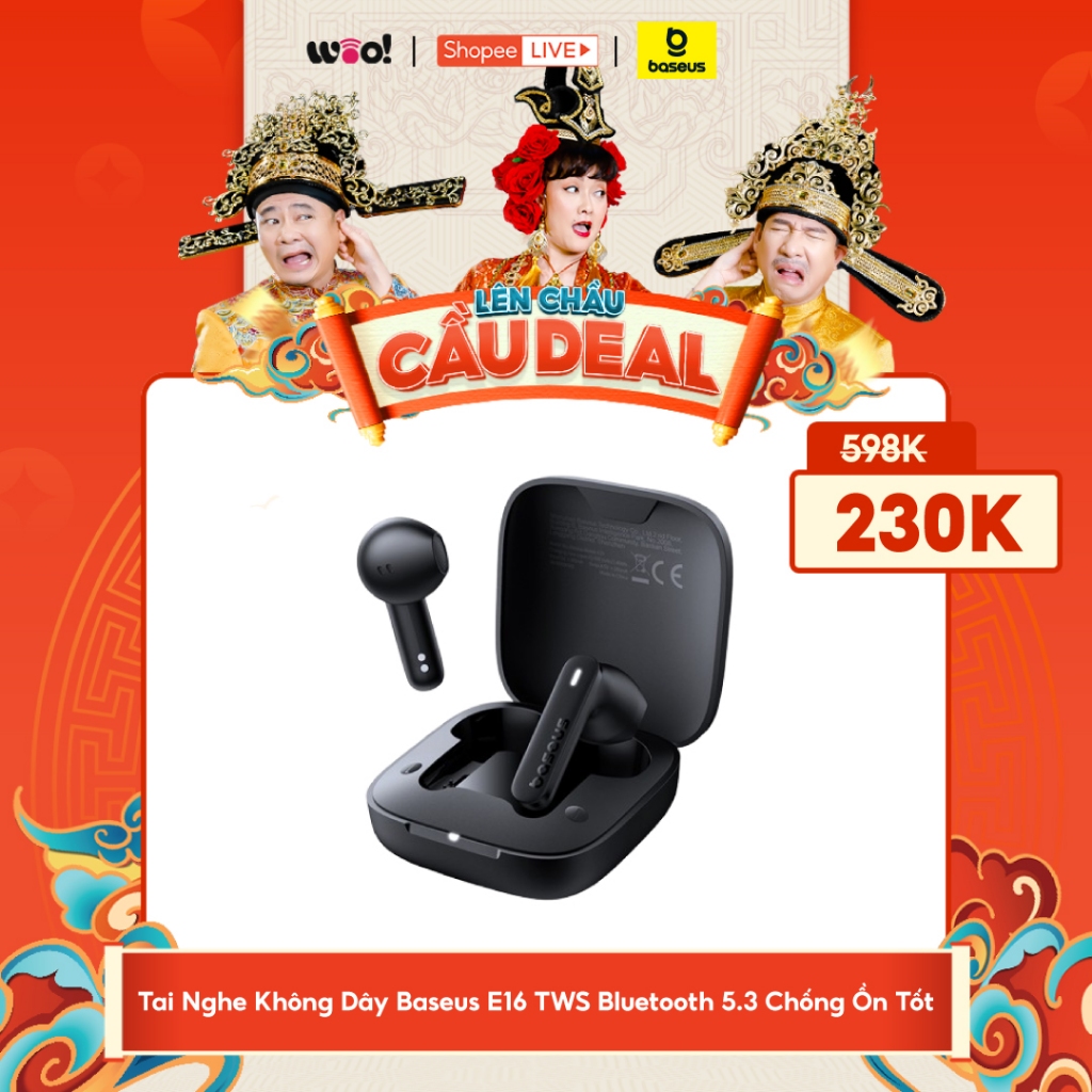 Baseus TWS E16 Tai Nghe Không Dây Âm Thanh Cực Đỉnh Bluetooth 5.3 Chống ...