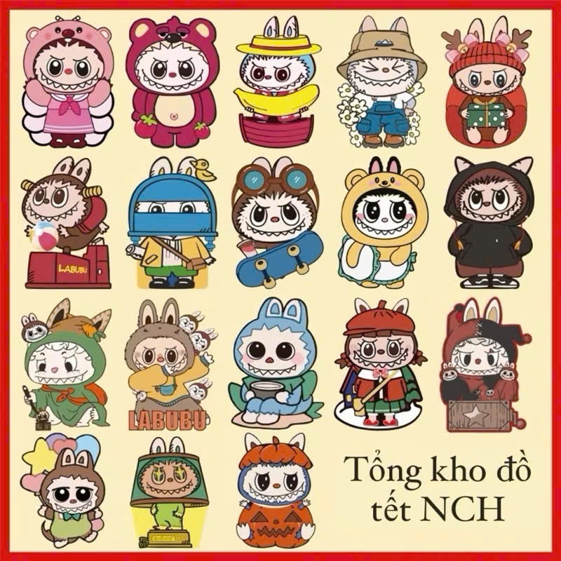 Combo 100 bao lì xì Labubu chibi 2025, lì xì Labubu phản quang lấp lánh ...