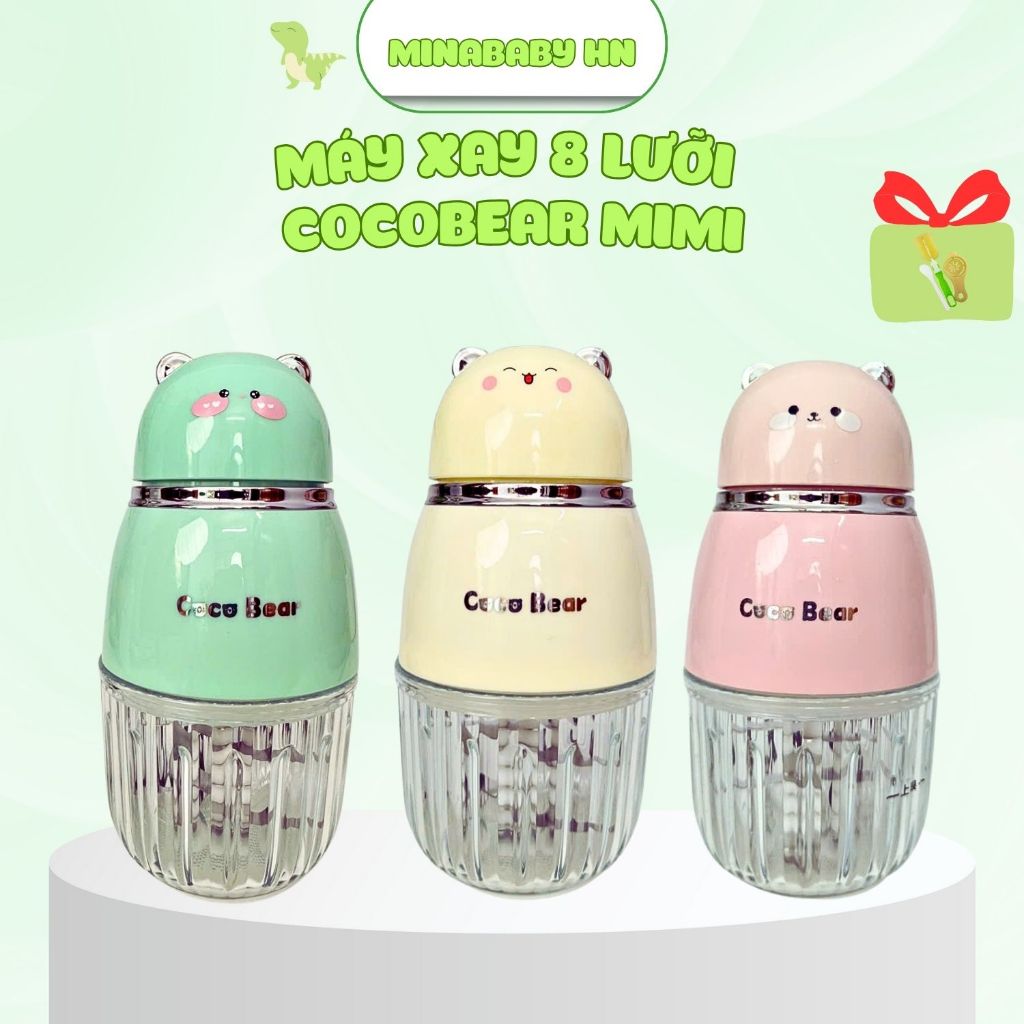 Máy xay ăn dặm Cocobear 8 lưỡi dao bản Mimi cối thủy tinh, Máy xay ...