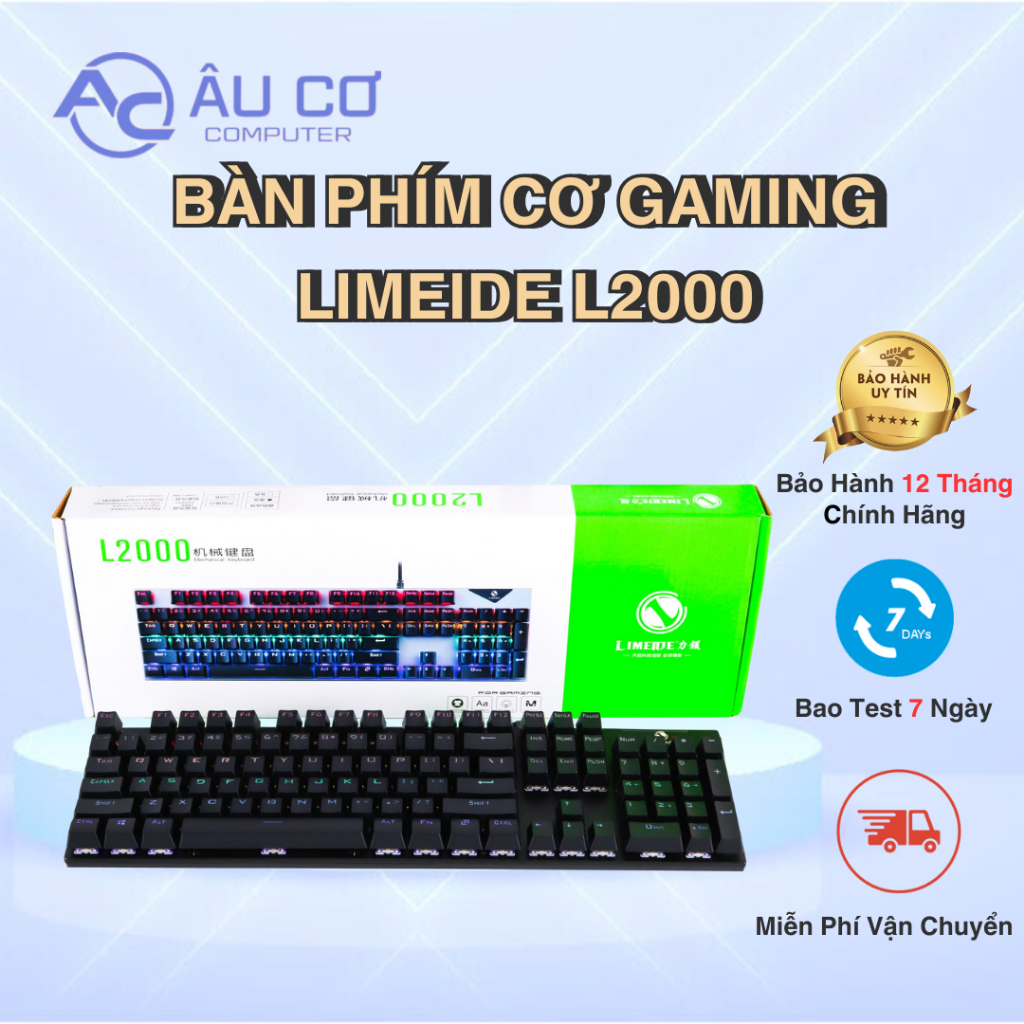 [NEW] Bàn Phím Cơ Gaming Full Size LIMEIDE L2000 LED RGB - BLUE SWITCH- Bảo Hành 12 Tháng ...