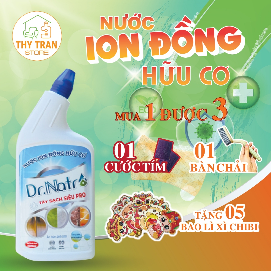 [TẶNG 5 BAOLÌXÌ] Nc ion đồng Dr. Natro hữu cơ tẩy cặn canxi ố mốc trên ...