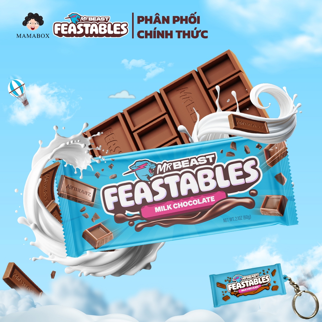 [Chính Hãng] Socola Feastables MrBeast Sữa 60g, Kẹo | Shopee Việt Nam
