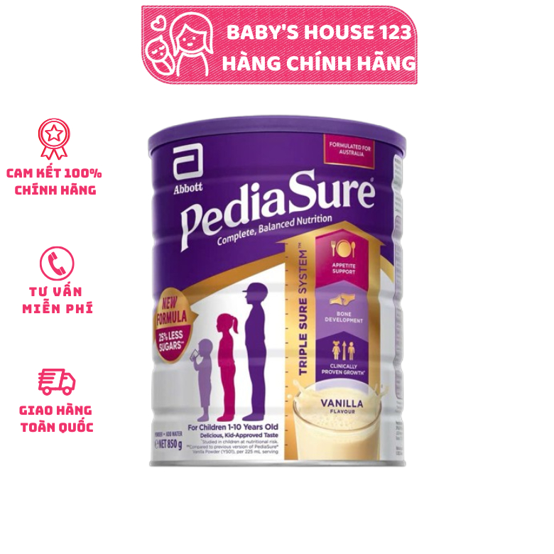 (Date T2.2026) Sữa Bột Pediasure Úc Mẫu Mới Giảm 25% Đường - Hộp 850g | Shopee Việt Nam