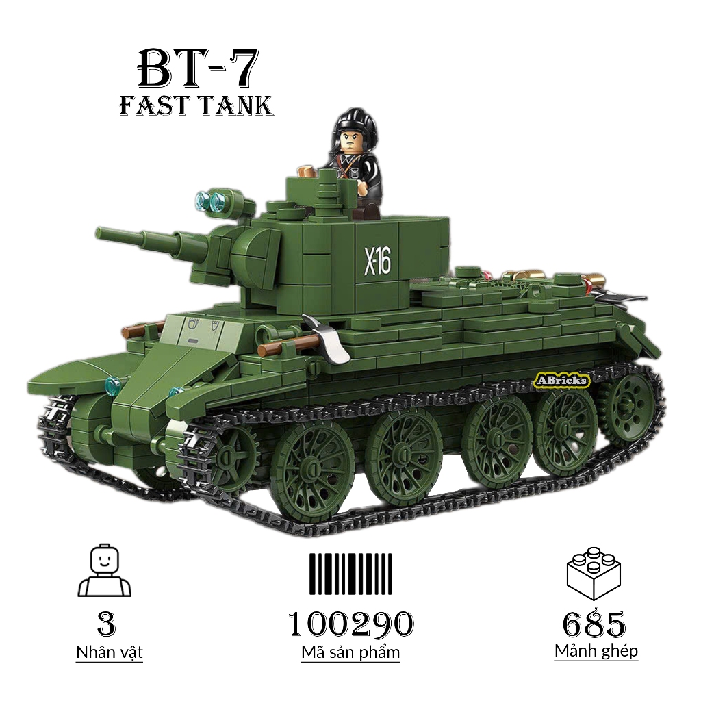 Mô hình Xe tăng BT-7 Fast tank (Early), 100290 Đồ chơi lắp ráp | Shopee Việt Nam
