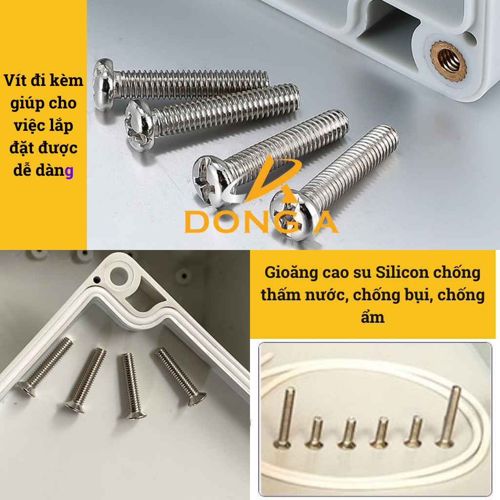 Hộp nhựa ABS chống nước, Hộp nhựa đựng mạch điện tử_Trắng H100*68*50,H115*90*60,H158*90*60,H200 ...