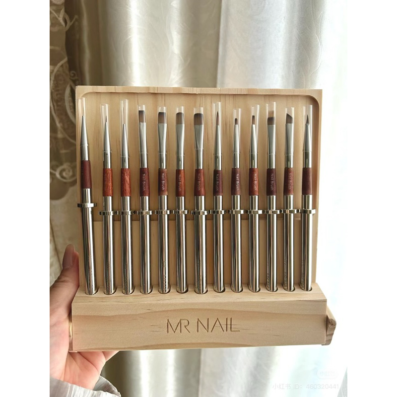 Set cọ Mr Nail 13 cây kèm khay gỗ | Shopee Việt Nam