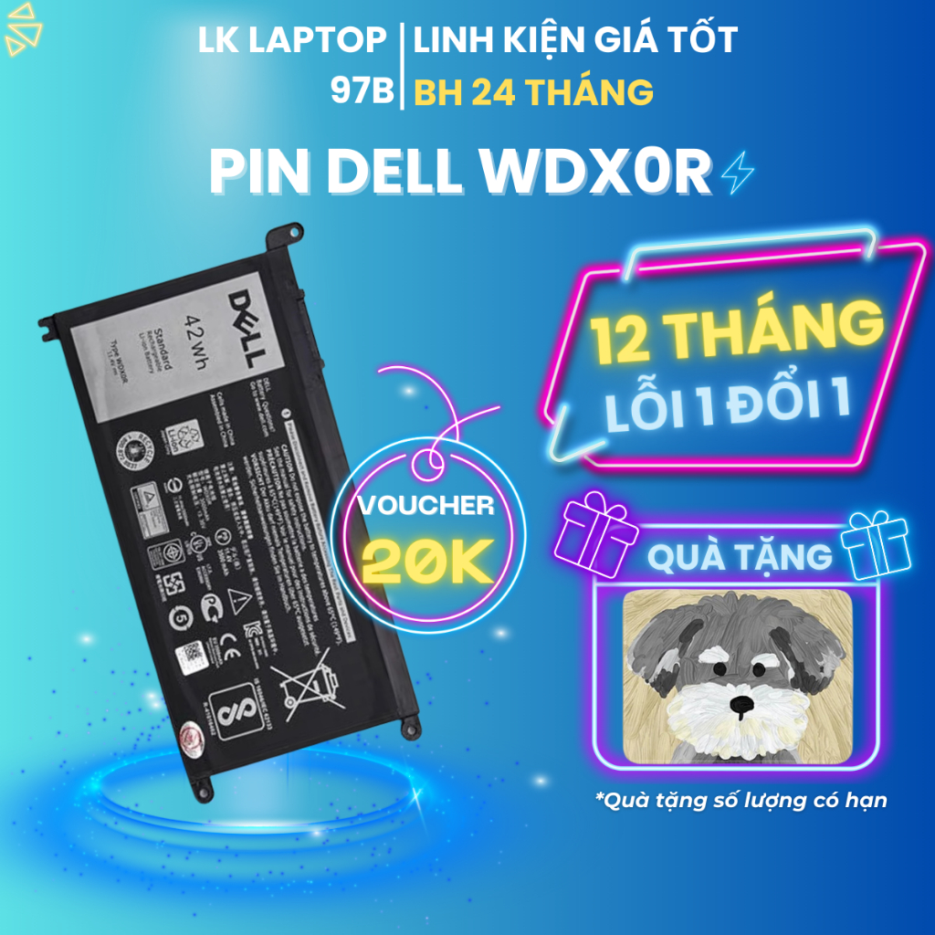 Pin laptop Dell Inspiron 15 5000 7000 5570 5379 5565 5567 5568 5578 ...