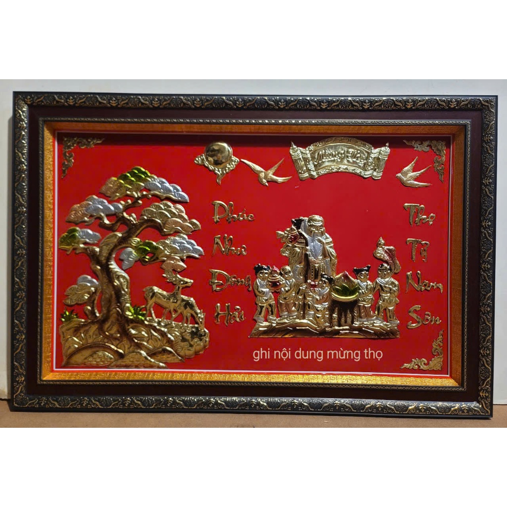 TRANH ĐỒNG MỪNG THO ÔNG - THO BÀ - SONG THO (KT 60*90cm) | Shopee Việt Nam