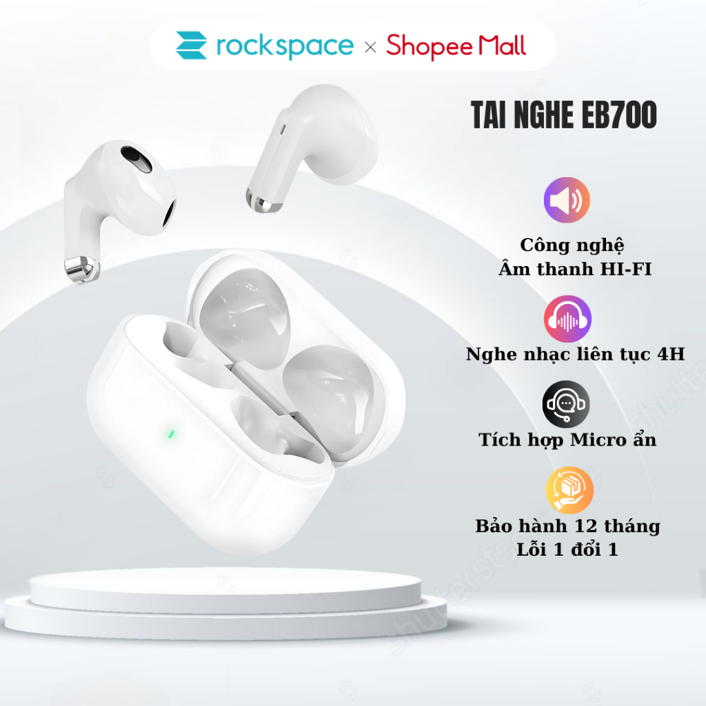Tai nghe bluetooth không dây nhét tai Rockspace EB700 TWS có mic hàng ...