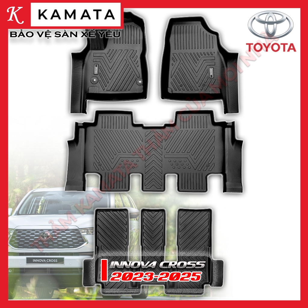 Thảm lót sàn ô tô Toyota Innova cross 2023-2026 nguyên khối tràn viền ...