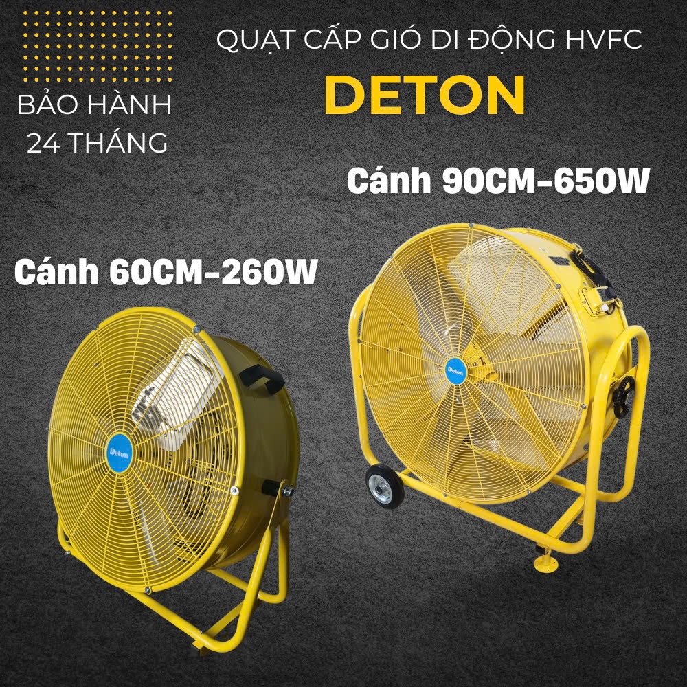 [HCM] Quạt cấp gió di động công nghiệp DETON HVFC-60L (Cánh 60CM) và ...