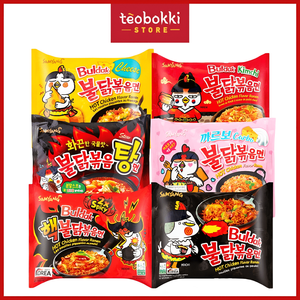 Mì gà cay Samyang - Mì tương đen chacharoni - Mì cay khô Hàn Quốc nhiều vị gói 130g, 145g ...