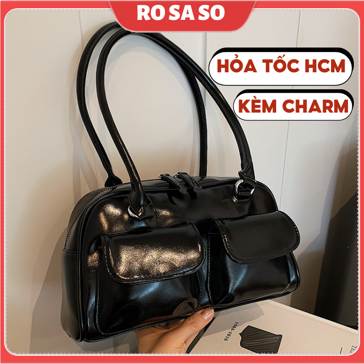 Túi xách nữ ROSASO đỏ đeo vai, giỏ kẹp nách đen lớn to mẫu mới 2025 ...