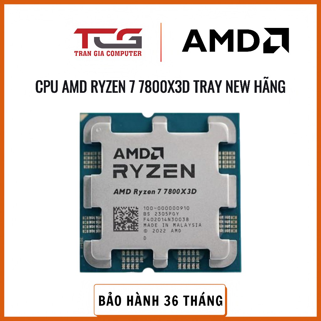 Bộ Vi Xử Lý CPU AMD Ryzen 7 7800X3D TRAY NEW HÃNG (4,2 GHz Boost 5,0 GHz | 8 Cores / 16 Threads ...