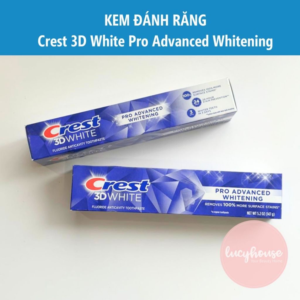 Kem đánh răng Crest 3D White Pro Advanced Whitening 147g | Shopee Việt Nam